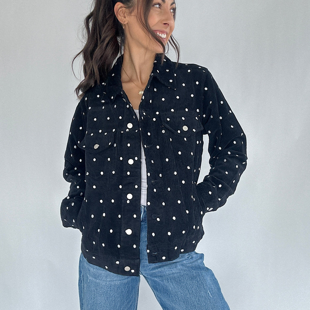 Jamie Dot Corduroy Jacket – Blue Magnolia